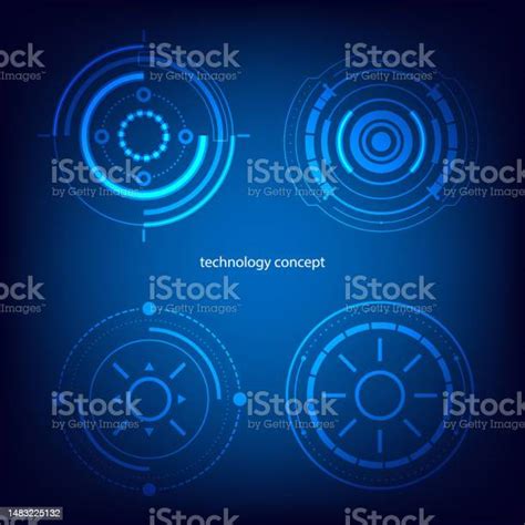 Technology Concept Hud Circle User Interface On Blue Background Circle