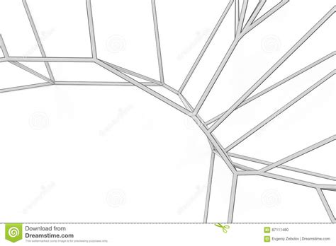 Abstract 3d Voronoi Lattice On White Background Stock Illustration