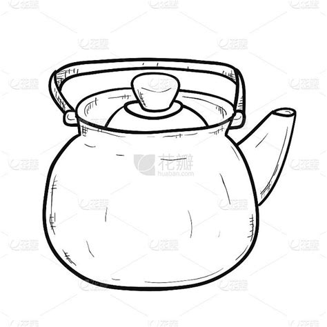 矢量素描涂鸦水壶