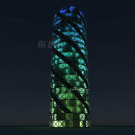 Blender科技感大楼建筑模型 Blender布的
