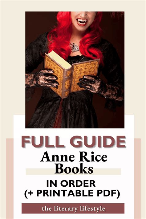 Anne Rice Books In Order Full Guide Printable Pdf 2025