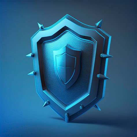 Premium Ai Image Illustration Shield In Blue Of Cybersecurity Concept