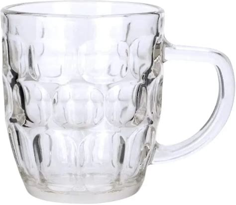 6 Dimpled Thick Glass Beer Mug Cup Pineapple Party Bar Drink Tea 560ml