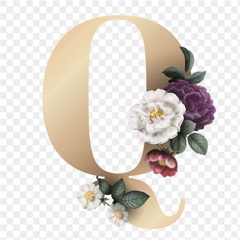 Download Premium Png Of Classic And Elegant Floral Alphabet Font Letter Q Transparent Png By