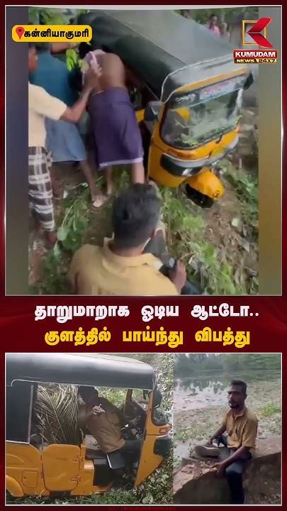 Kanyakumari Auto Accident தாறுமாறாக ஓடிய ஆட்டோ குளத்தில் பாய்ந்து