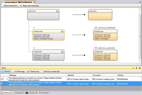 XML Choice Elements And XML To Domain Mappings Mendix