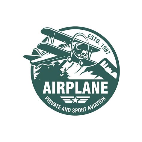 Premium Vector Vintage Plane Aviation Badge Logo Design Vector Template