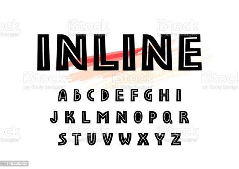 向量內聯粗體大寫字母表向量圖形及更多一組物體圖片 一組物體 圖標集 大寫字母 Istock