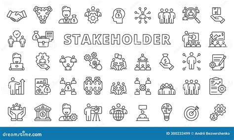 Stakeholder Icon Line Design Business Partner Shareholder Investor