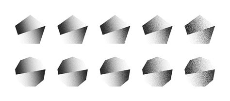 이동된 다각형 Stipple 벡터 추상 모양 집합이 흰색 배경에서 격리됨 0명에 대한 스톡 벡터 아트 및 기타 이미지 0명