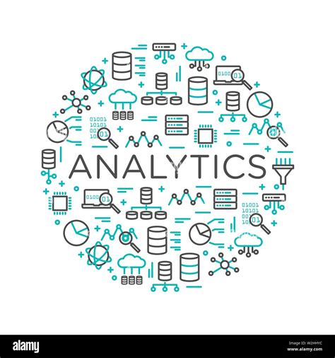 The Words Analytics Surrounded By Icons Of Database Cloud Computing