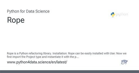 Rope Python For Data Science