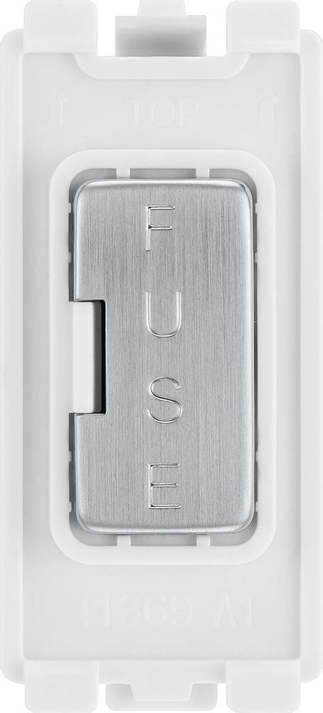 BG Nexus Grid Brushed Steel RBSFUSE A Fuse Holder Module PEC Lights Grid Switches And Plates