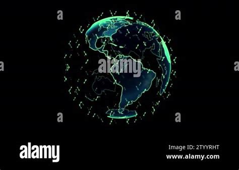 Digital Earth Data Globe Abstract 3d Rendering Satellites Starlink