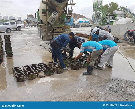 Preparation Of Concrete Cube For Concrete Compression And Strength Test In The Laboratory