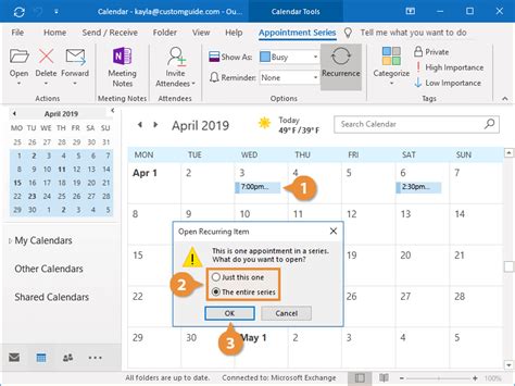 recurring appointments customguide