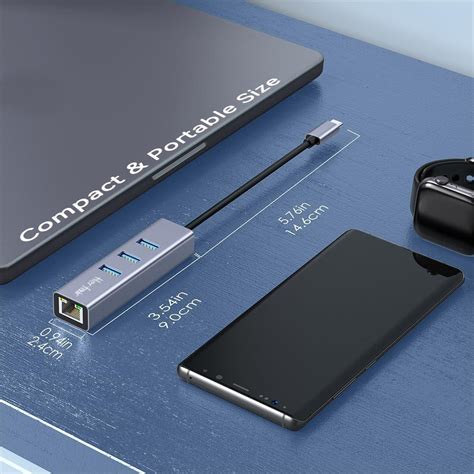 Usb Hub Usb Splitter Usb 3 Port Extender With Gigabit Ethernet Port