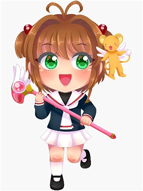 Sakura Card Captor Sakura Kinomoto And Kero Chibi Sticker Clip