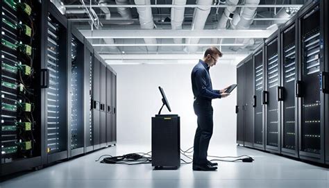 Engineer Deploying A Software Update Across Server Infrastructure Premium Ai Generated Image