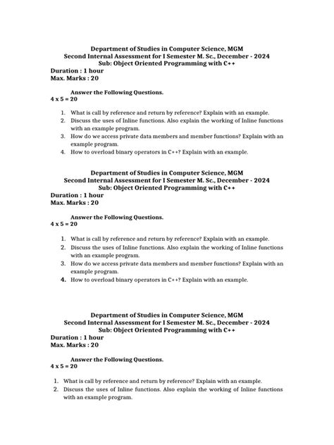 C2 Qp Object Oriented Programming With C Dec 2024 Pdf