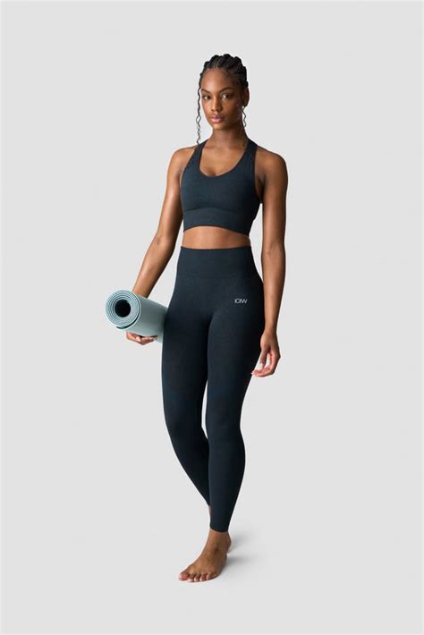 Soft Seamless Sports Bra Navy Melange Iciw