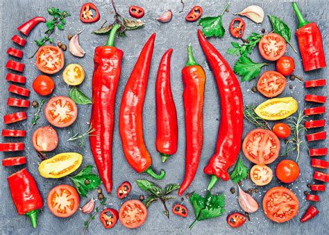 Desktop Wallpapers Tomatoes Chili Pepper Allium Sativum Food