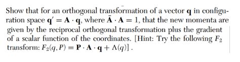 Show That For An Orthogonal Transformation Of A