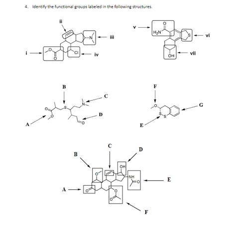 Solved 4 Identify The Functional Groups Labeled In The
