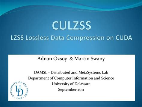 PPT CULZSS LZSS Lossless Data Compression On CUDA PowerPoint
