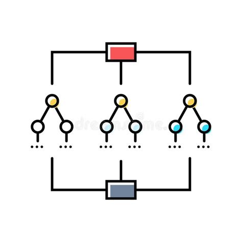 Decision Tree Algorithm Color Icon Vector Illustration Stock Illustration Illustration Of