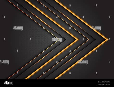 Abstract Yellow Line Arrow Direction On Grey Design Modern Luxury