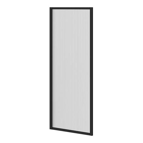 Arezzo Fluted Glass Matt Black Framed Fixed Bath Screen 500 X 1400mm