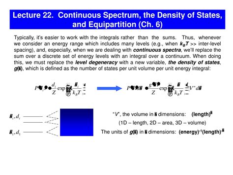 Ppt Lecture 22 Continuous Spectrum The Density Of States And Equipartition Ch 6
