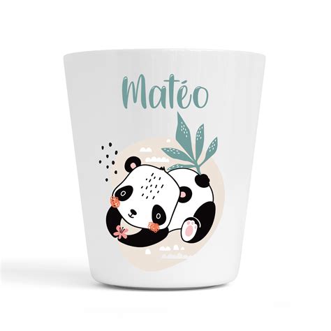 Gobelet Verre Enfant à Personnaliser Savane Panda