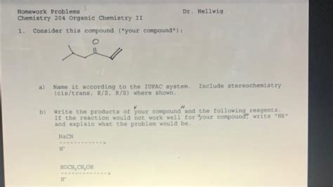 solved homework problems chemistry 204 organic chemistry ii