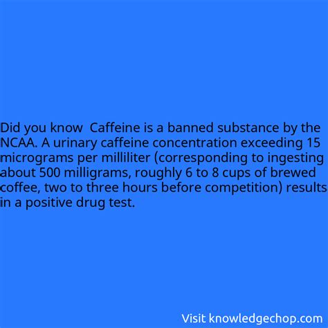 Caffeine Is A Banned Substance By The Ncaa A Urinary Caffeine