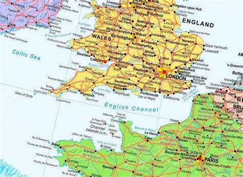 English Channel Political Map Ontheworldmap