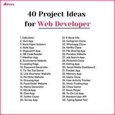 40 Project Ideas for Web Developers