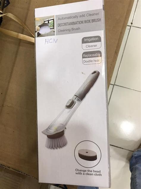 Medium White Automatic Soap Dispenser Cleaning Brush Utensil Brush At