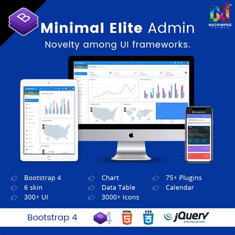 Minimal Elite Bootstrap 4 Admin Dashboard Admin Templates