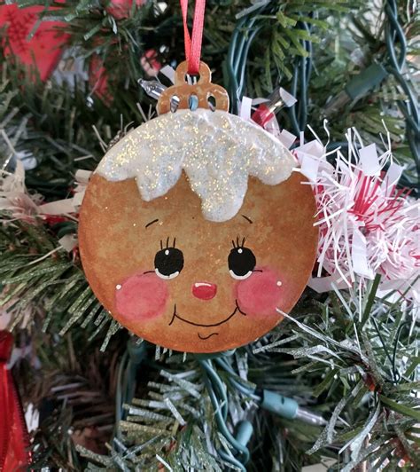 Round Gingerbread Wood Ornament Home Decor Christmas Tree Ornament T