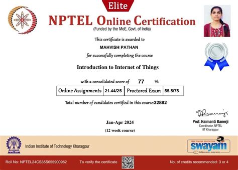 mahvish pathan on linkedin iot onlinelearning nptel iitkharagpur continuouslearning