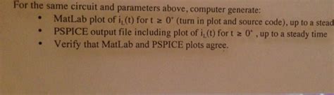 Solved For The Same Circuit And Parameters Above Computer
