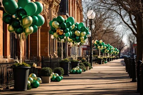 St Patricks Day Street Decorated For Festival Stock Illustration