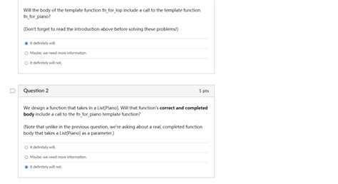 Solved Will The Body Of The Template Function Fn For Lop Chegg Com