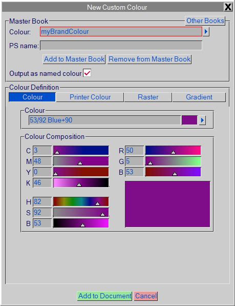 Named Colour Flag In Colour Control Streams
