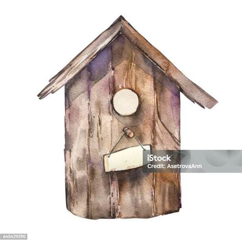 수채화 새집 흰색 배경에 격리 된 손으로 그린 중첩 상자 부활절 디자인 0명에 대한 스톡 벡터 아트 및 기타 이미지 0명 그림 그리기 도시를 벗어난 장면 Istock