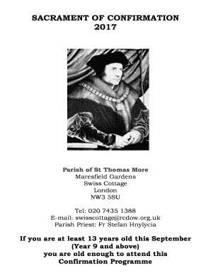 Fillable Online Parish Rcdow Org Confirmation Form Parish Rcdow Org Fax Email Print