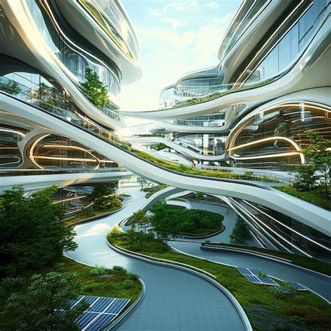 Futuristic Corporate Headquarters With Advanced Architectural Design Premium Ai Generated Image