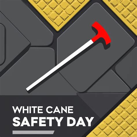 White Cane Safety Day Guiding Block For Pedestrian Vector Art